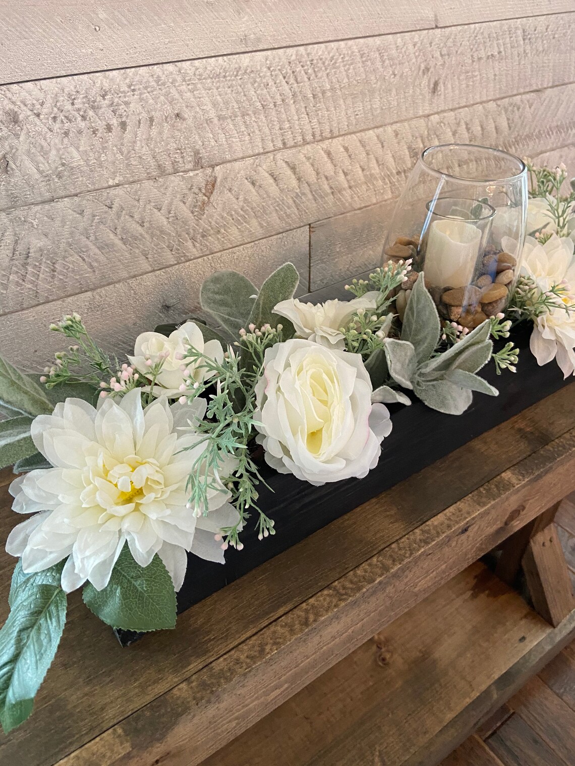 Farmhouse Style Long 25 Spring Table Arrangement in Wood - Etsy