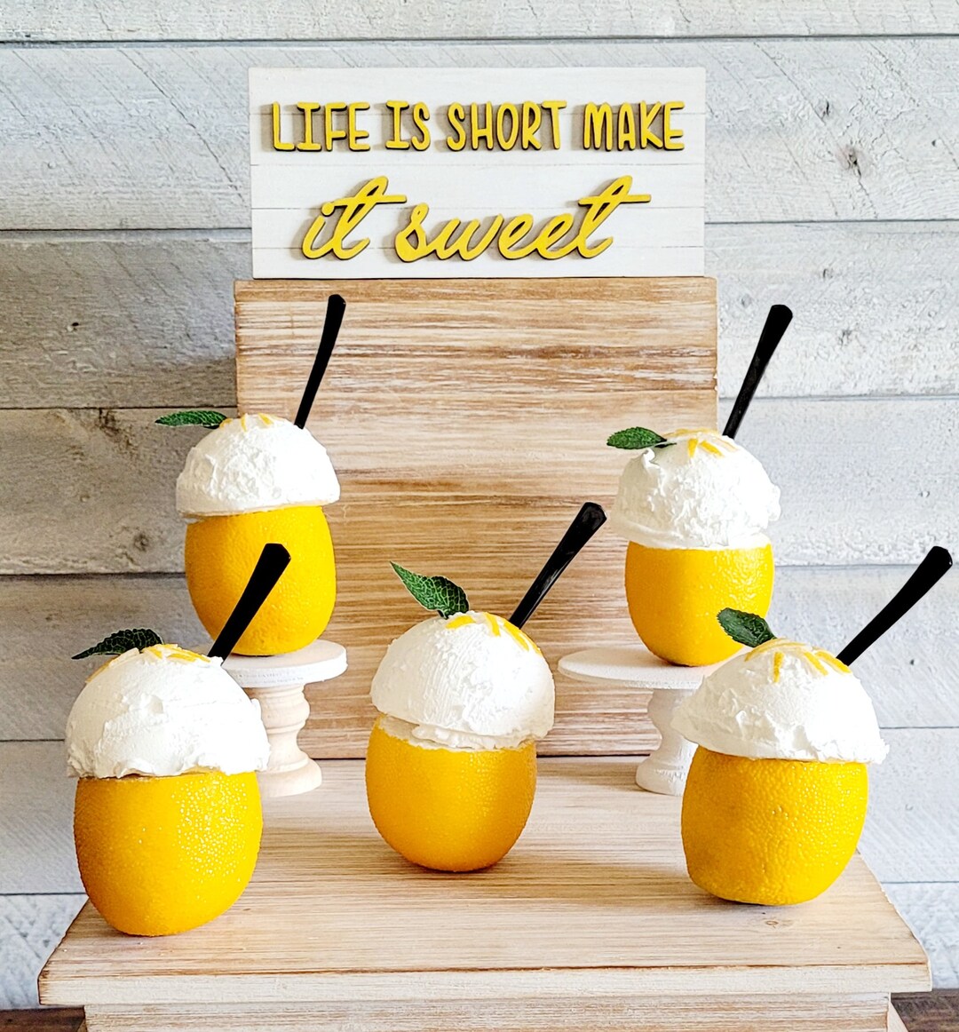 Lemon Tier Tray Decor Fake Lemon Kitchen Decor Faux Lemon Sorbet Faux ...