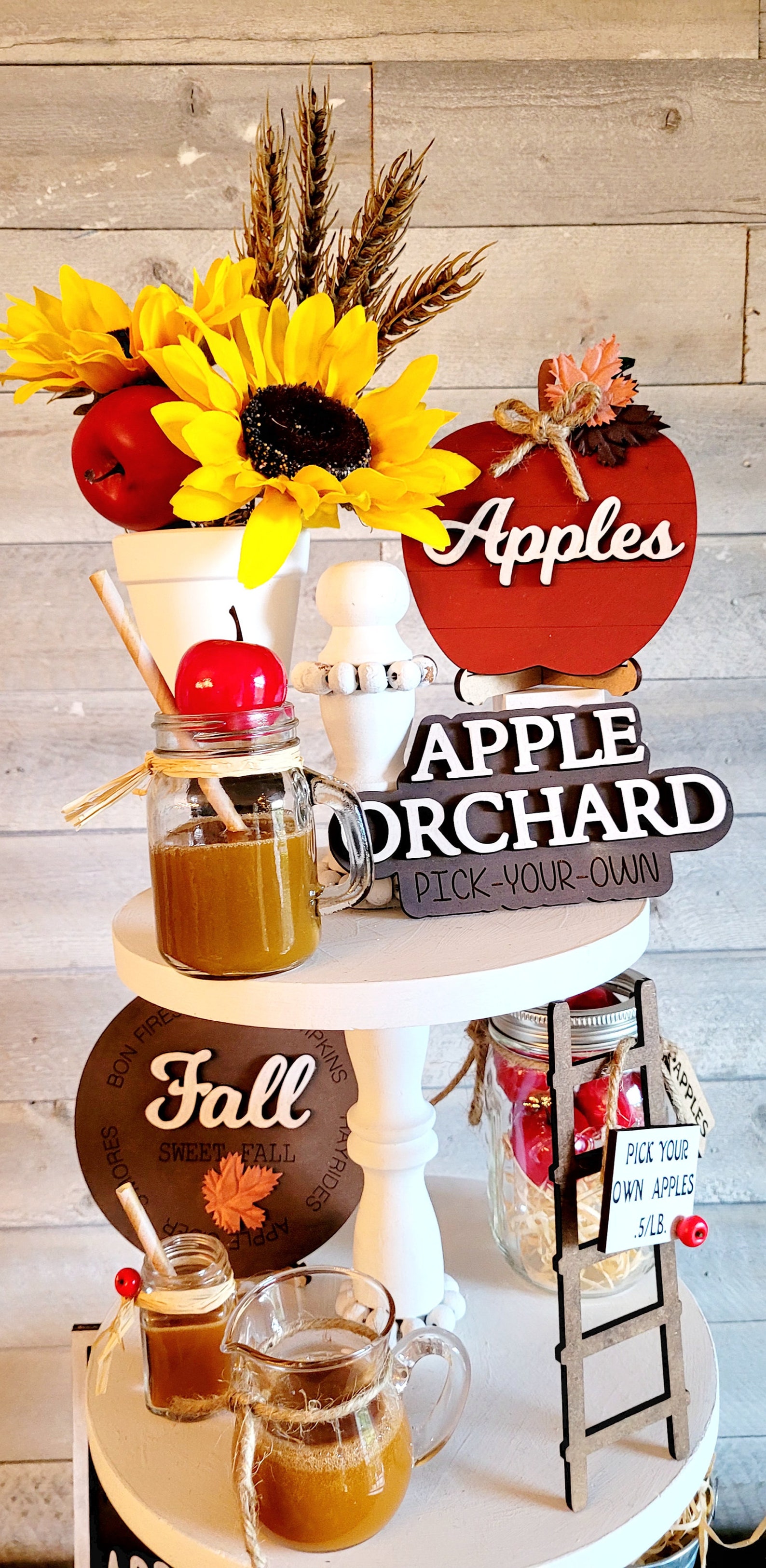 Fall Apple Cider Tier Tray Apple Cider Apple Decor Farmhouse Apple Tier ...