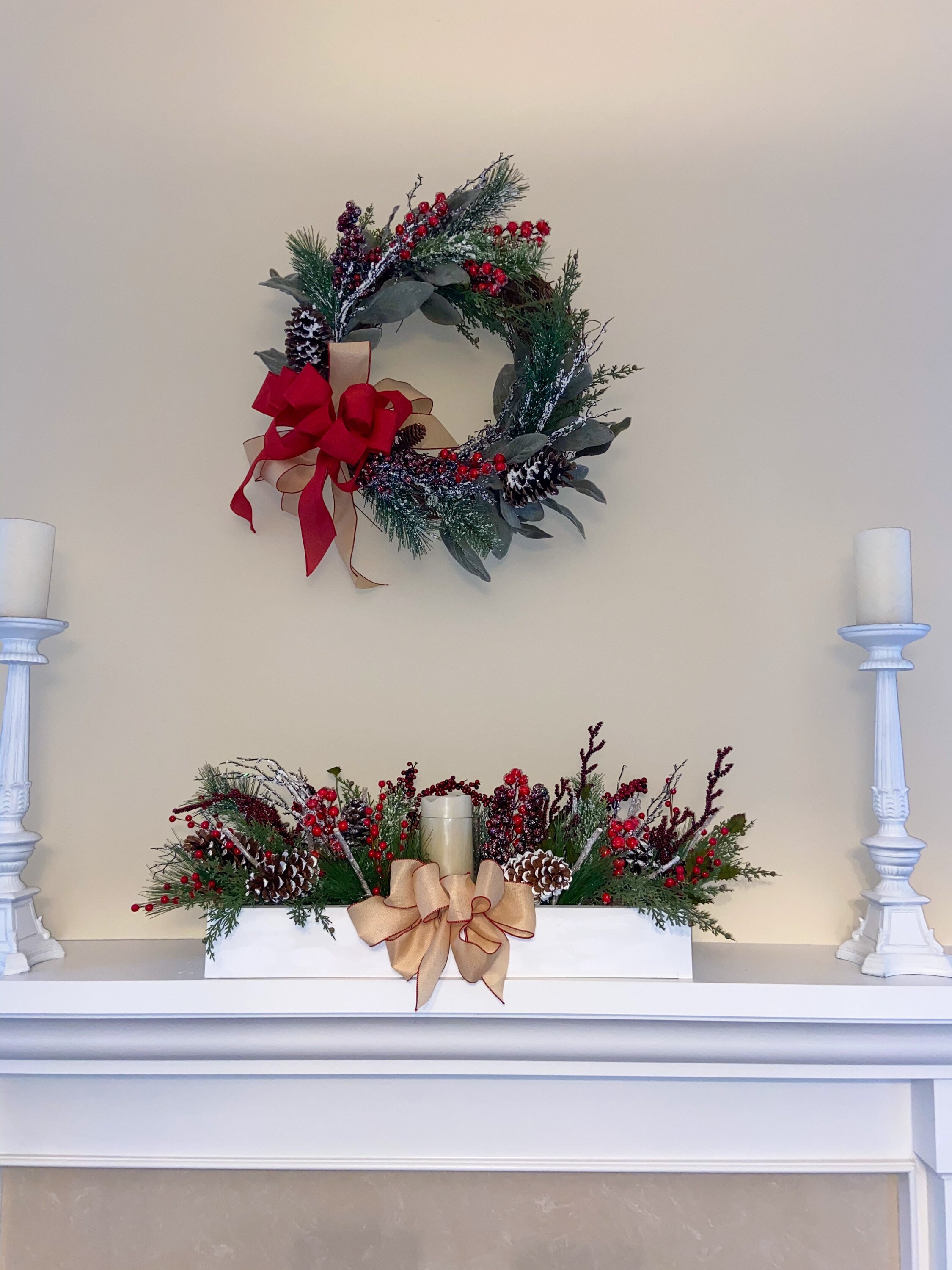 Christmas long 25 table arrangement in wood planter box | Etsy