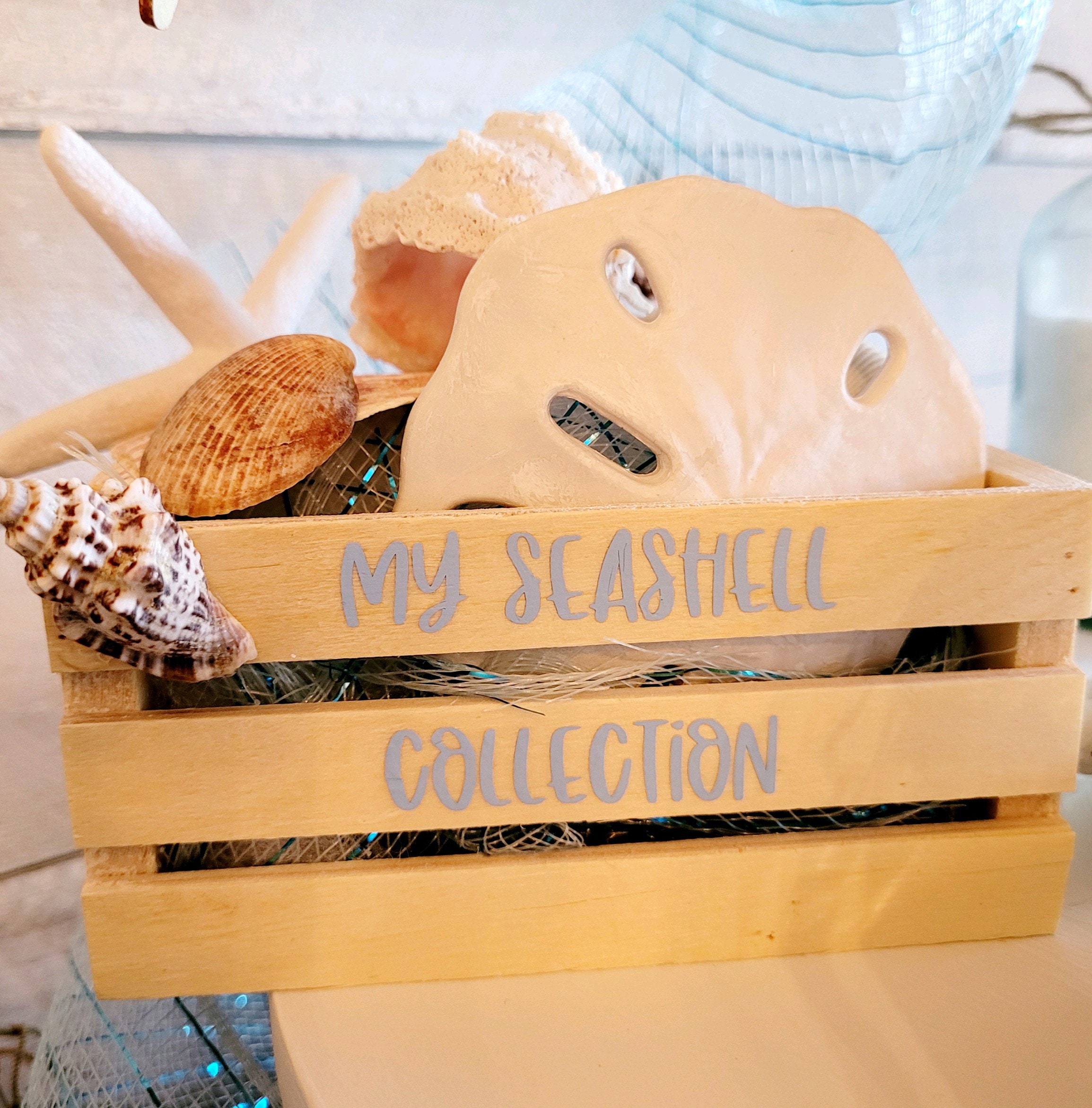 Mini Seashell Crate for Tiered Traymini Wood Cratemini - Etsy