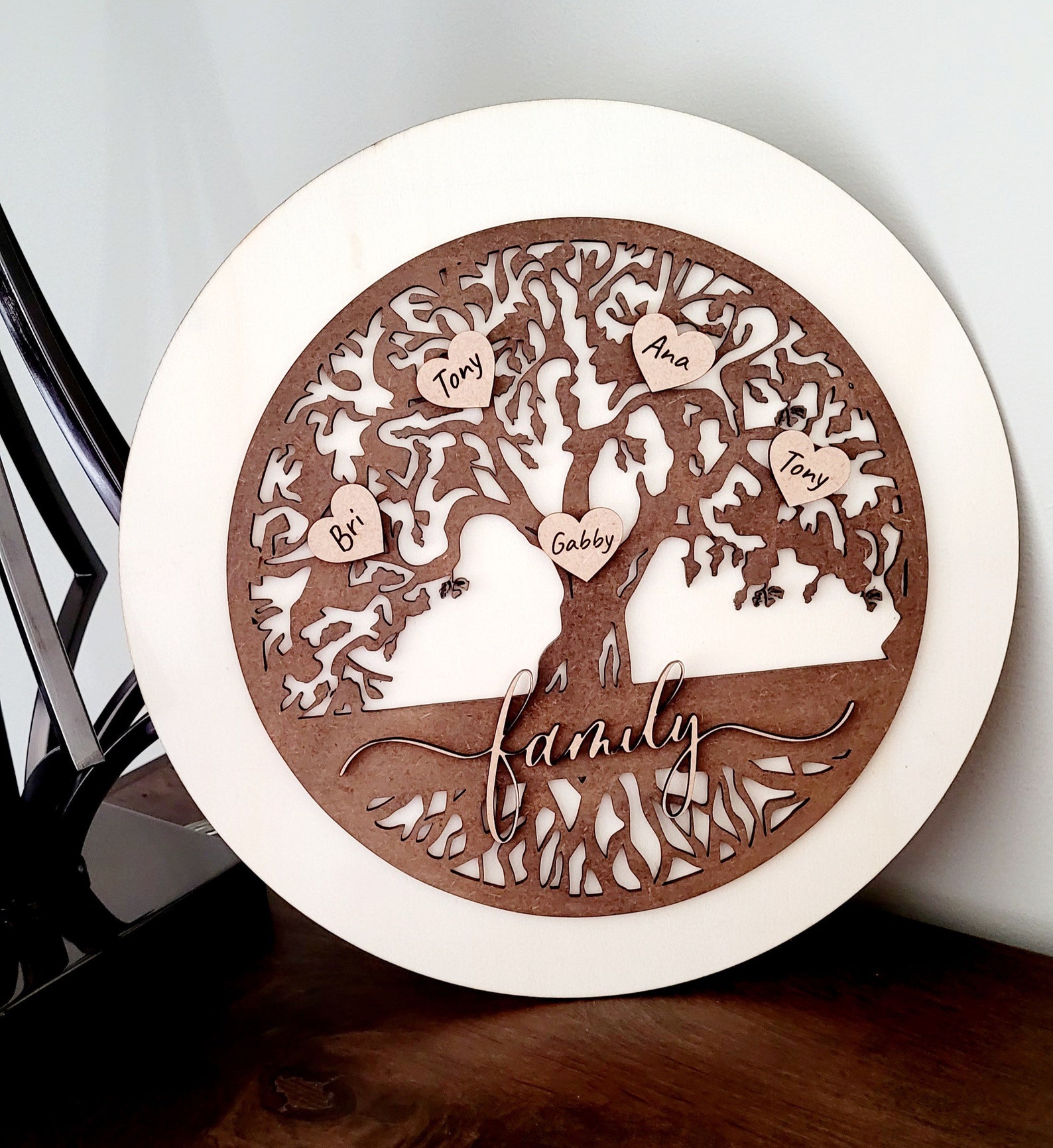 Customized Family Tree Wood Sign With Family Member Names - Etsy