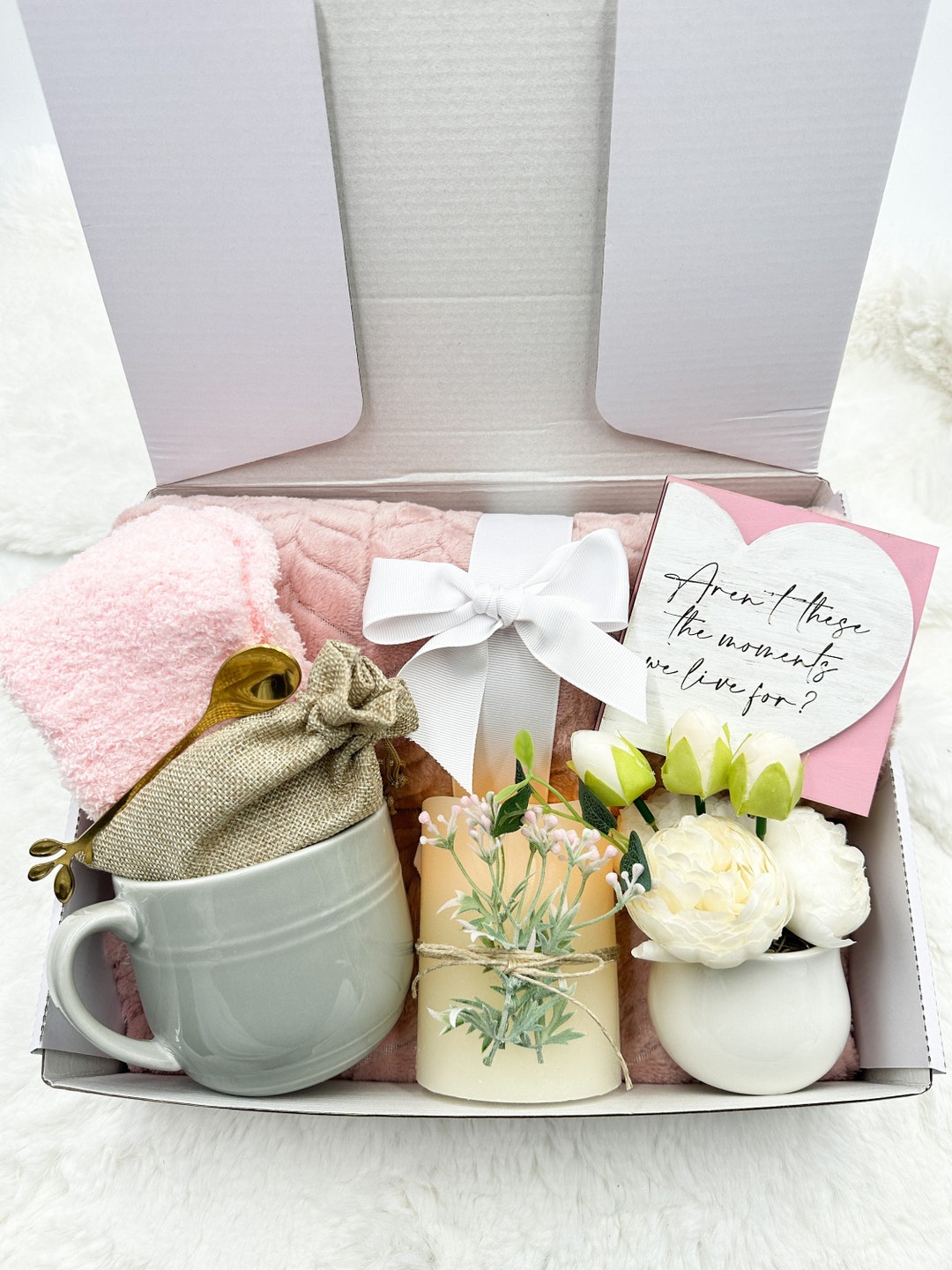 Mothers Day Gift Box Pink Care Package Mom Gift Co Worker Basket