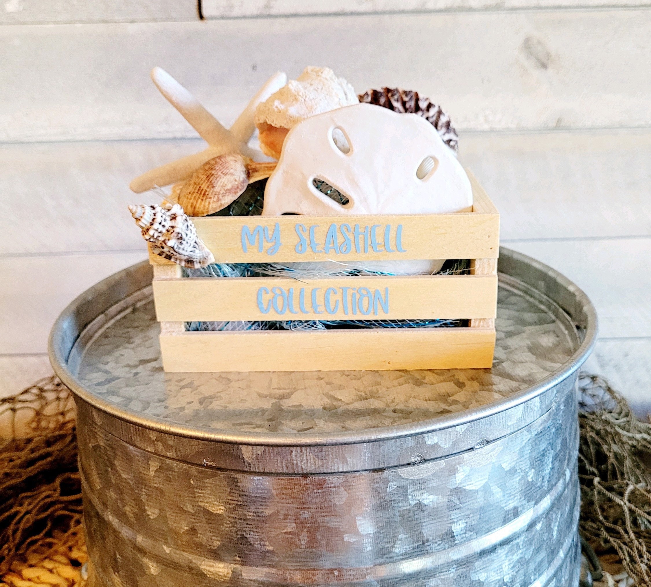 Mini Seashell Crate for Tiered Traymini Wood Cratemini - Etsy