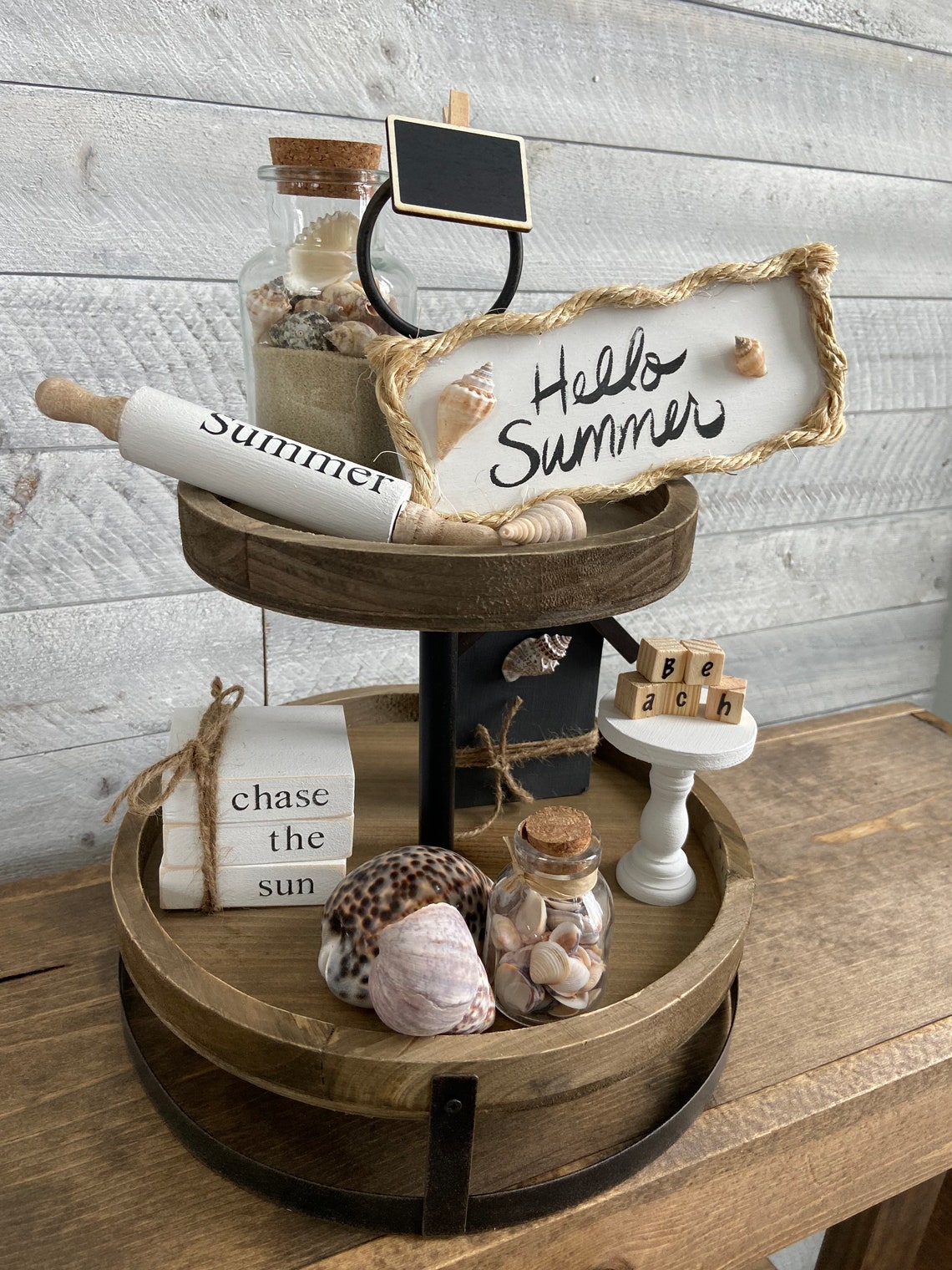 Summer Tiered Tray Decor Tiered Tray Kit Farmhouse Tiered - Etsy