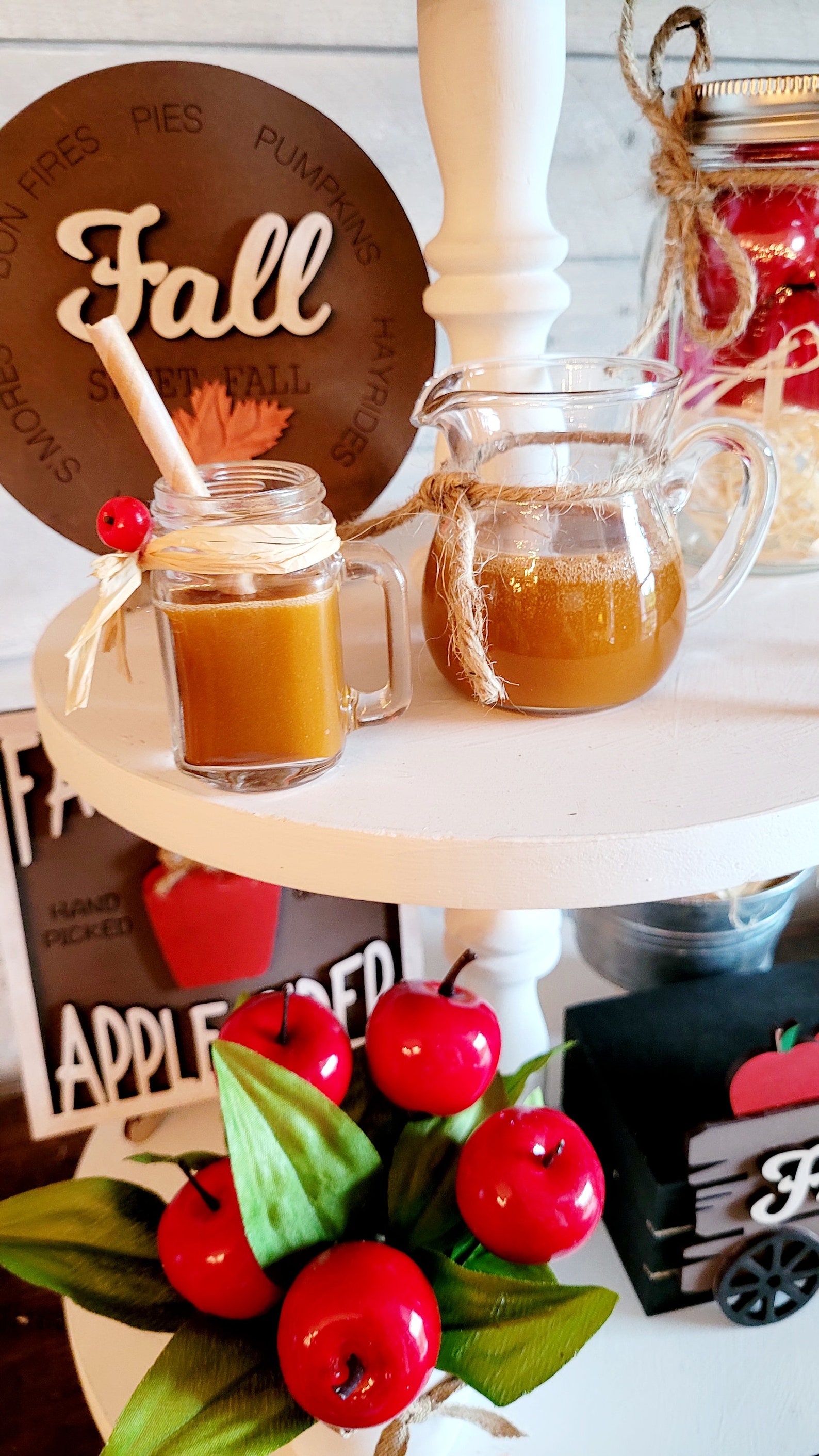 Fall Apple Cider Tier Tray Apple Cider Apple Decor Farmhouse Apple Tier ...