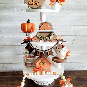 Fall Tier Tray Decor Pumpkin Spice Coffee Topper Fall Decor Fall Banner ...