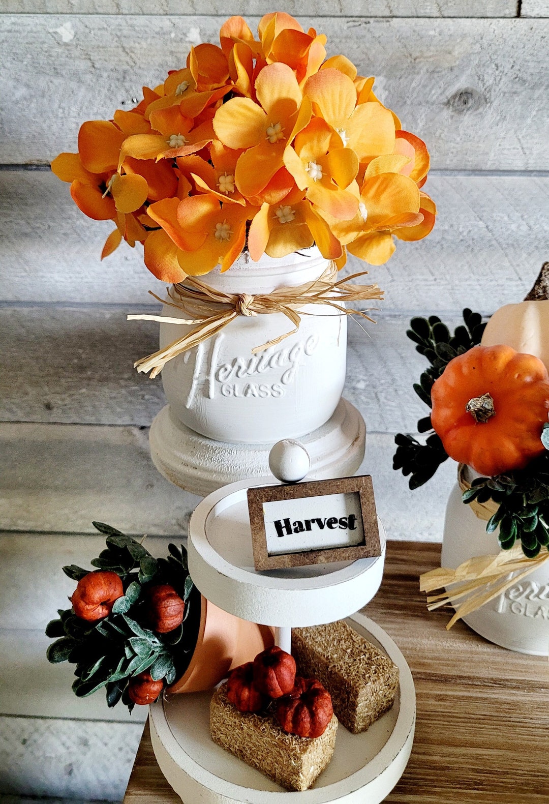 Fall Floral Arrangement Small Floral Fall Flower Fall Tier Tray Decor ...