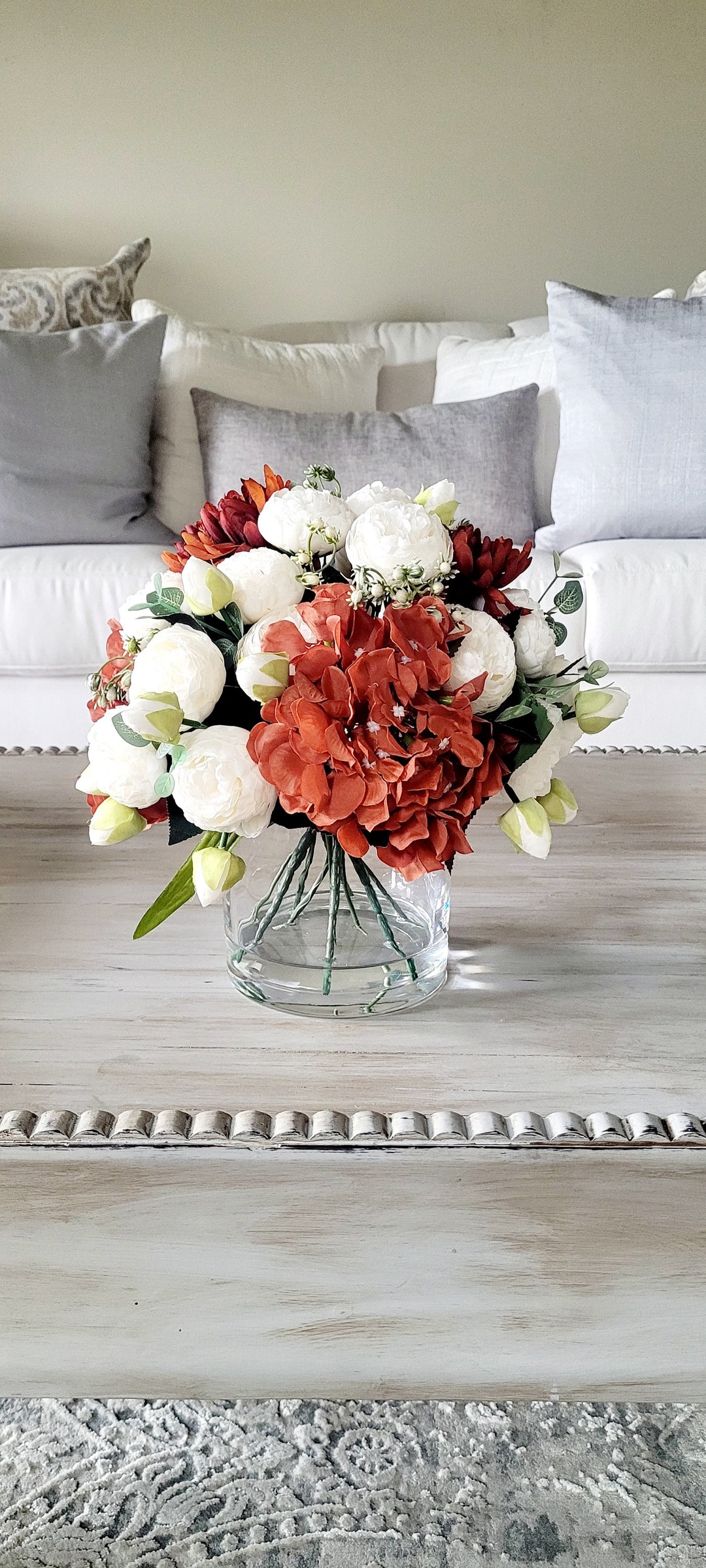 Fall Table Decor Dining Table Flower Centerpiece Fall Tablescape Fall ...