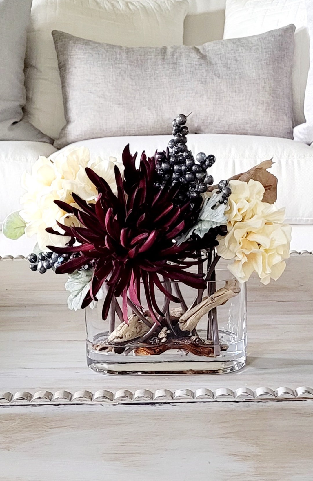 Fall Modern Farmhouse Arrangement Client Gift New Home Glass Vase ...