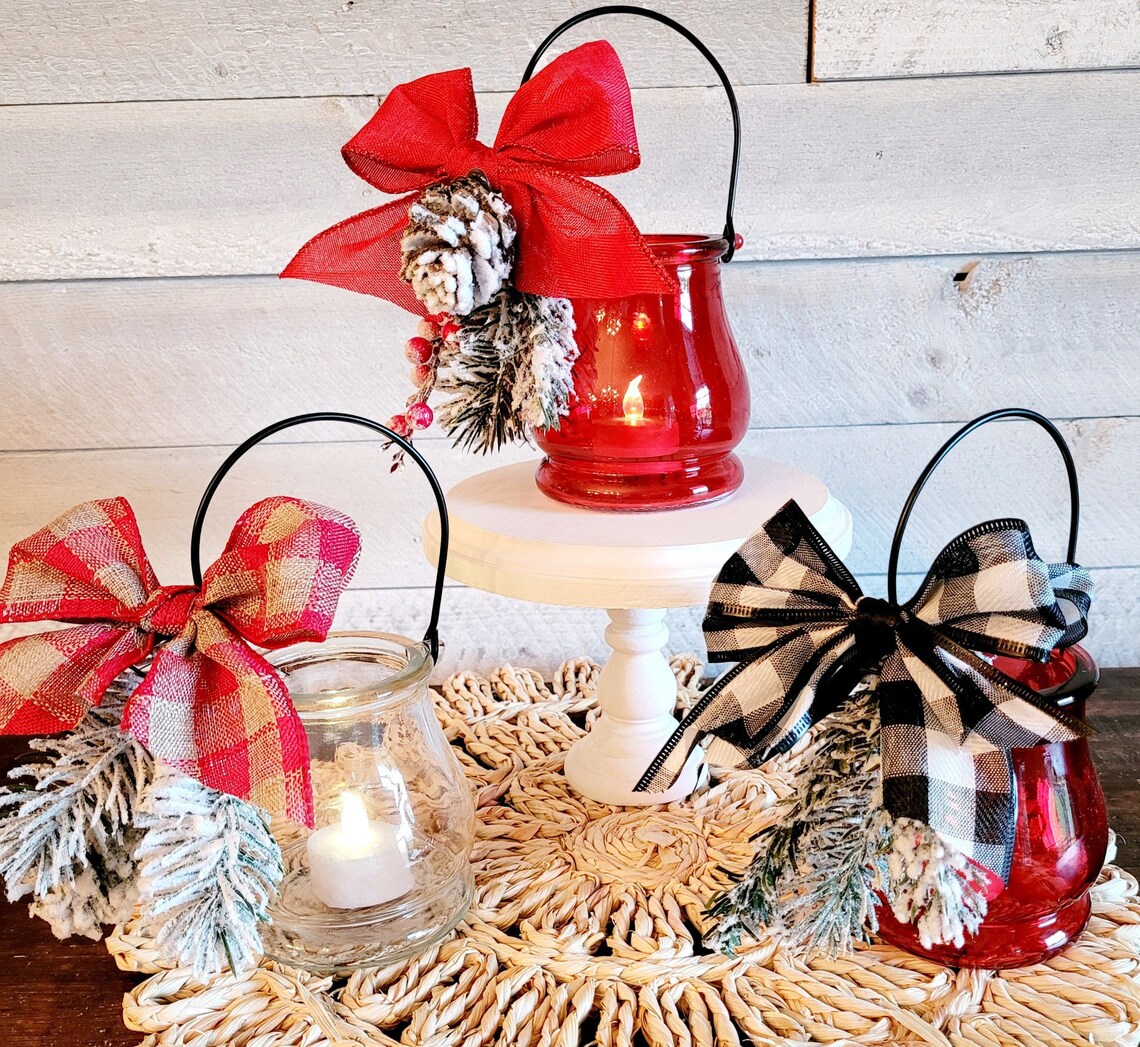 Christmas Mini Candle Holder Tiered Tray Decorchristmas Decormini ...