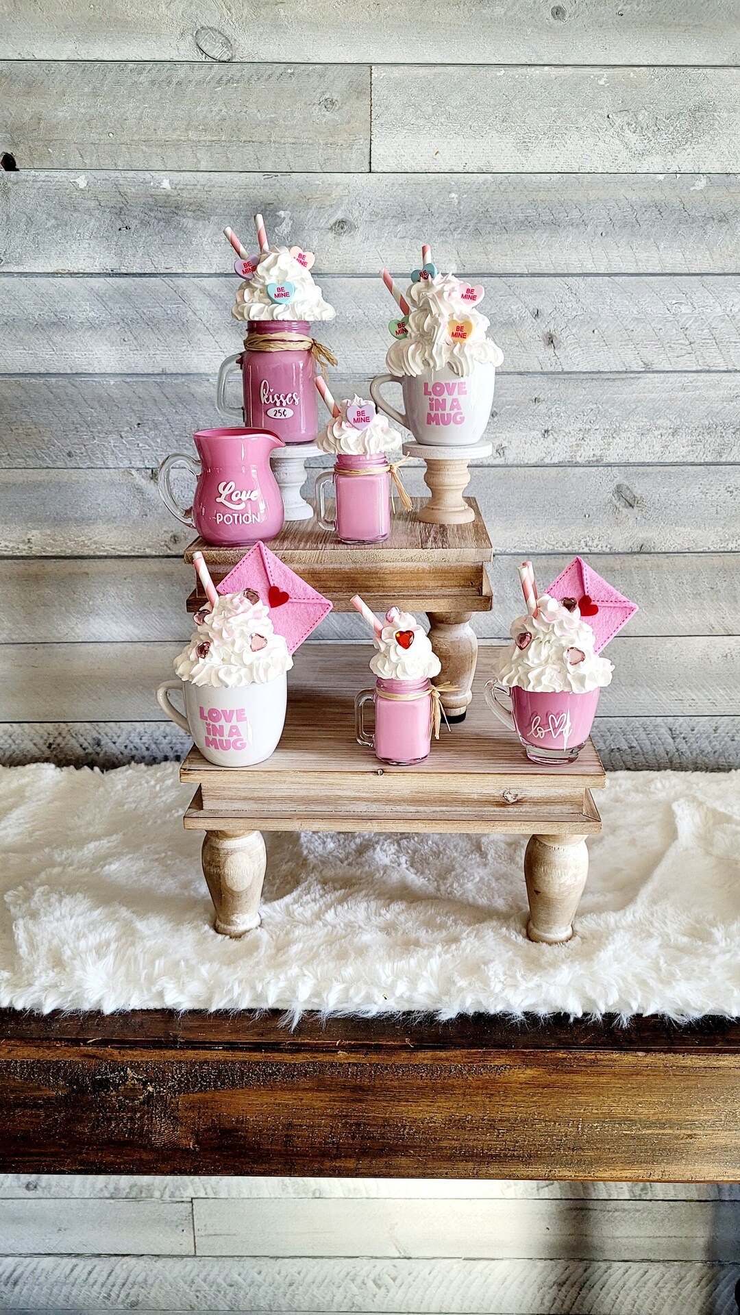 Valentine Faux Coffee Mug Topper Valentine Tier Tray Decor Conversation ...