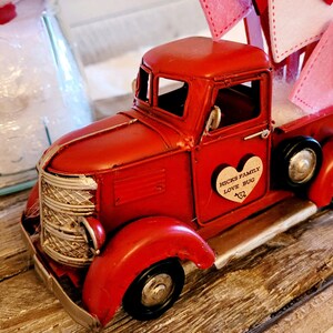 Valentine’s Day Metal Red Truck Decorpersonalized Valentine’s Day Farm ...