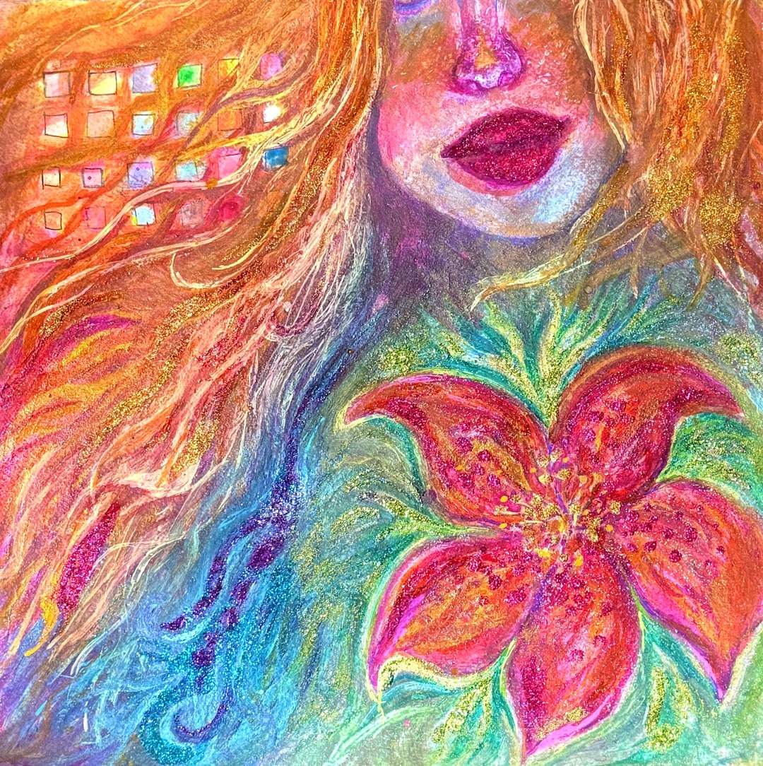 Glitter Galore Girl Mixed Media Painting on Watercolor Paper - Etsy