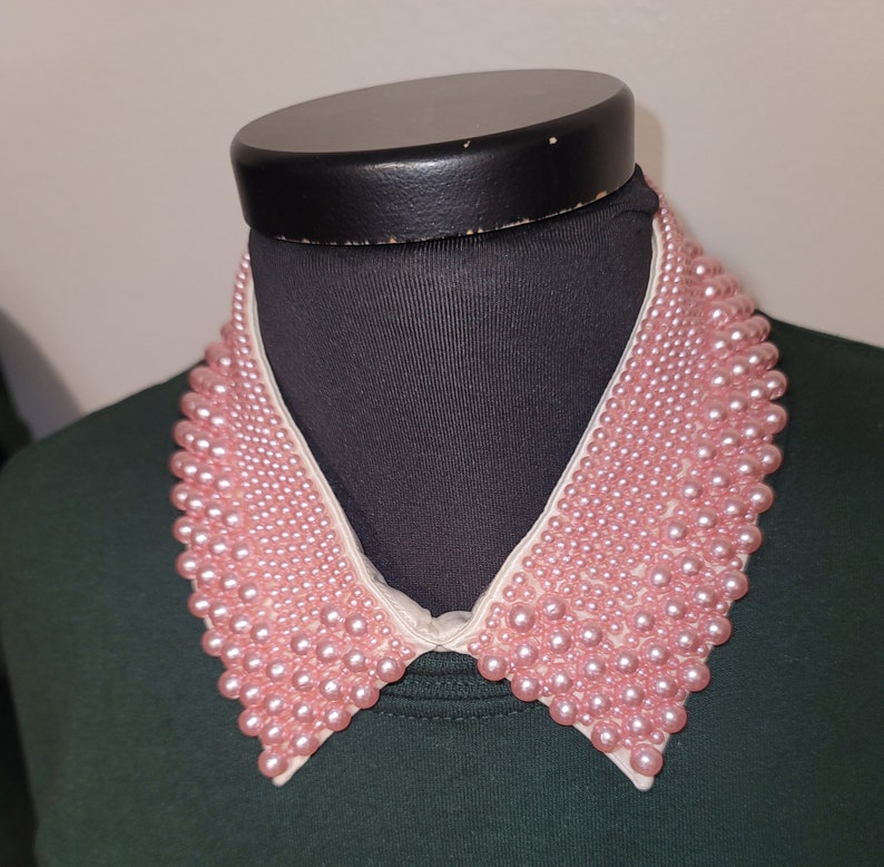 Pink Extended Length Pearl Collar - Etsy