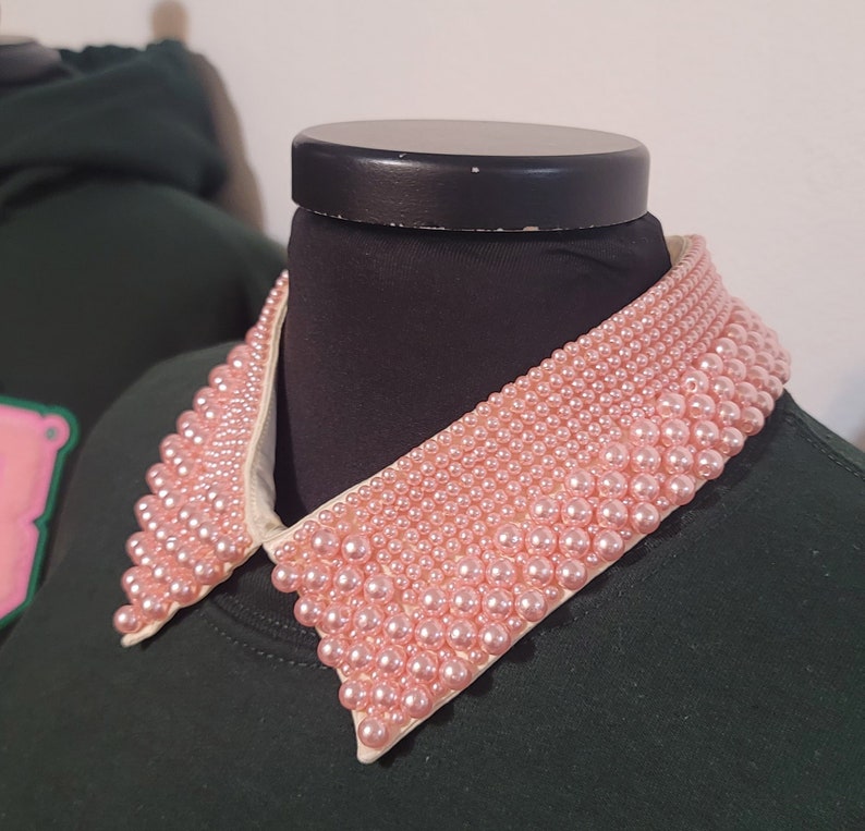 Pink Extended Length Pearl Collar - Etsy