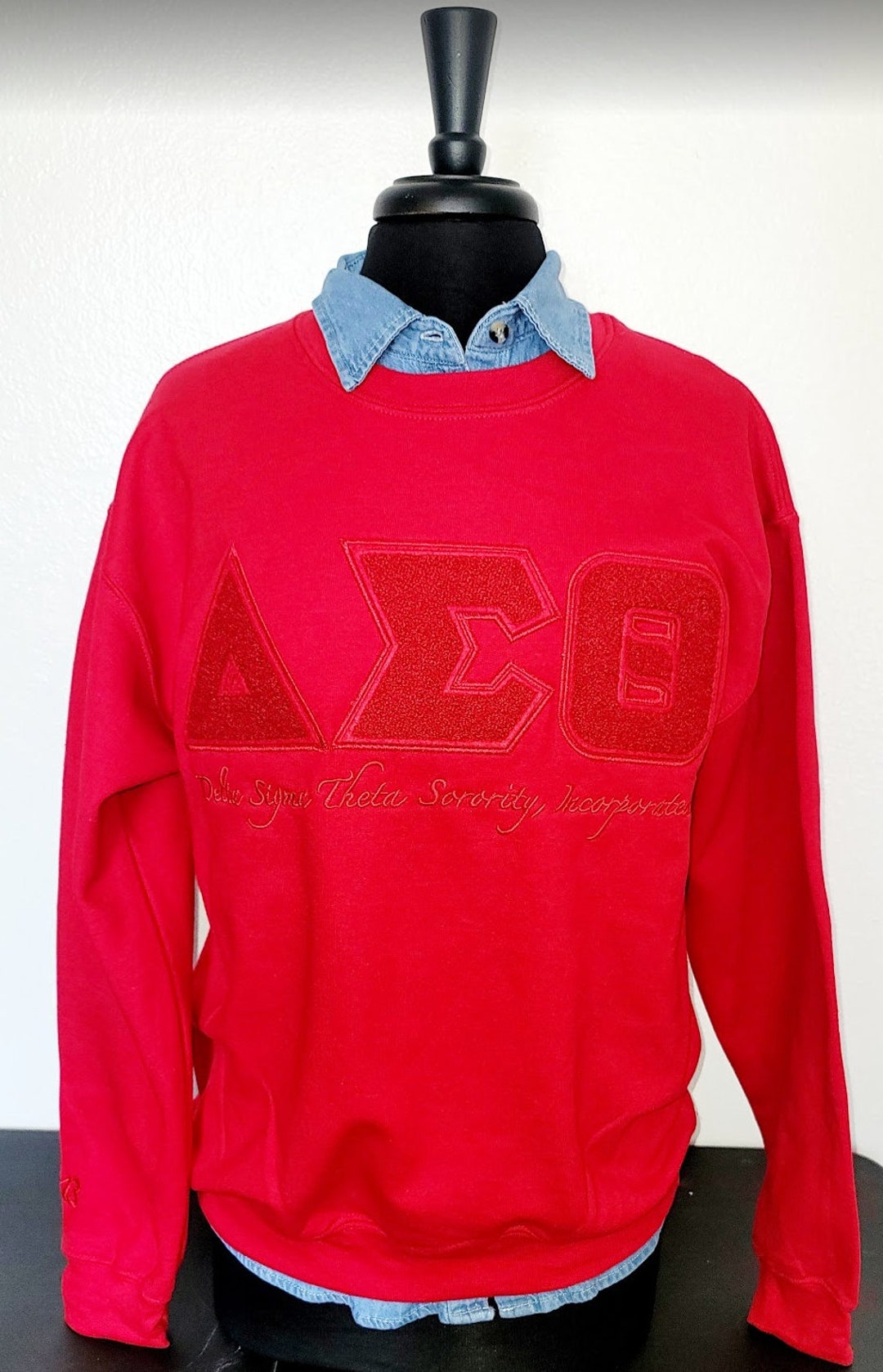 Cherry Triple Red Greek Letter Chenille Patch Delta Sigma Theta ...