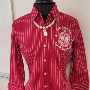 Delta Sigma Theta Red Stripe Button up Dress Shirt FULL SIZE UP! Ships 12/17 - Etsy