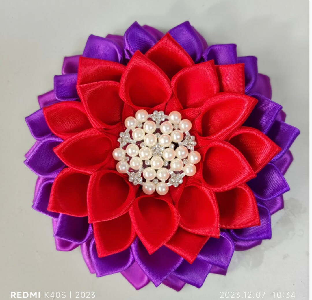 Sorority Brooch/corsage: Purple and Red - Etsy