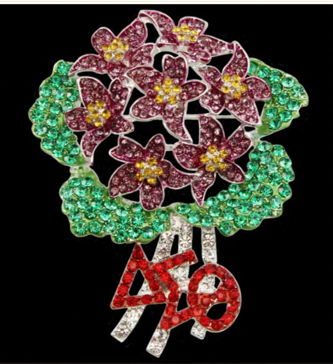 New Sorority Delta Sigma Theta Violet Brooch Pin - Etsy