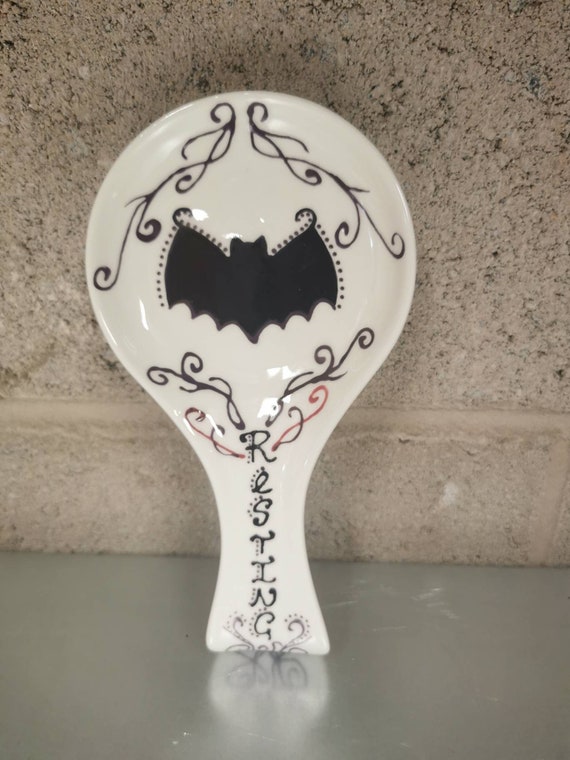 Gothic Spoon Rest. Bat Spoon Rest. Spider Spoon Rest. Spooky | Etsy