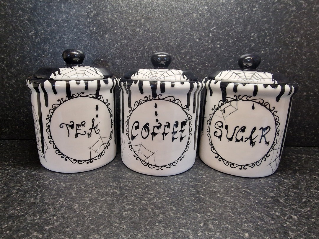 Gothic, Tea Coffee Sugar Canister, Tea Coffee Canister, Gothic Storage ...