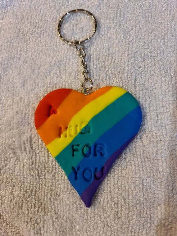 Charity Rainbow Hug for You Keychain/keyring. | Etsy
