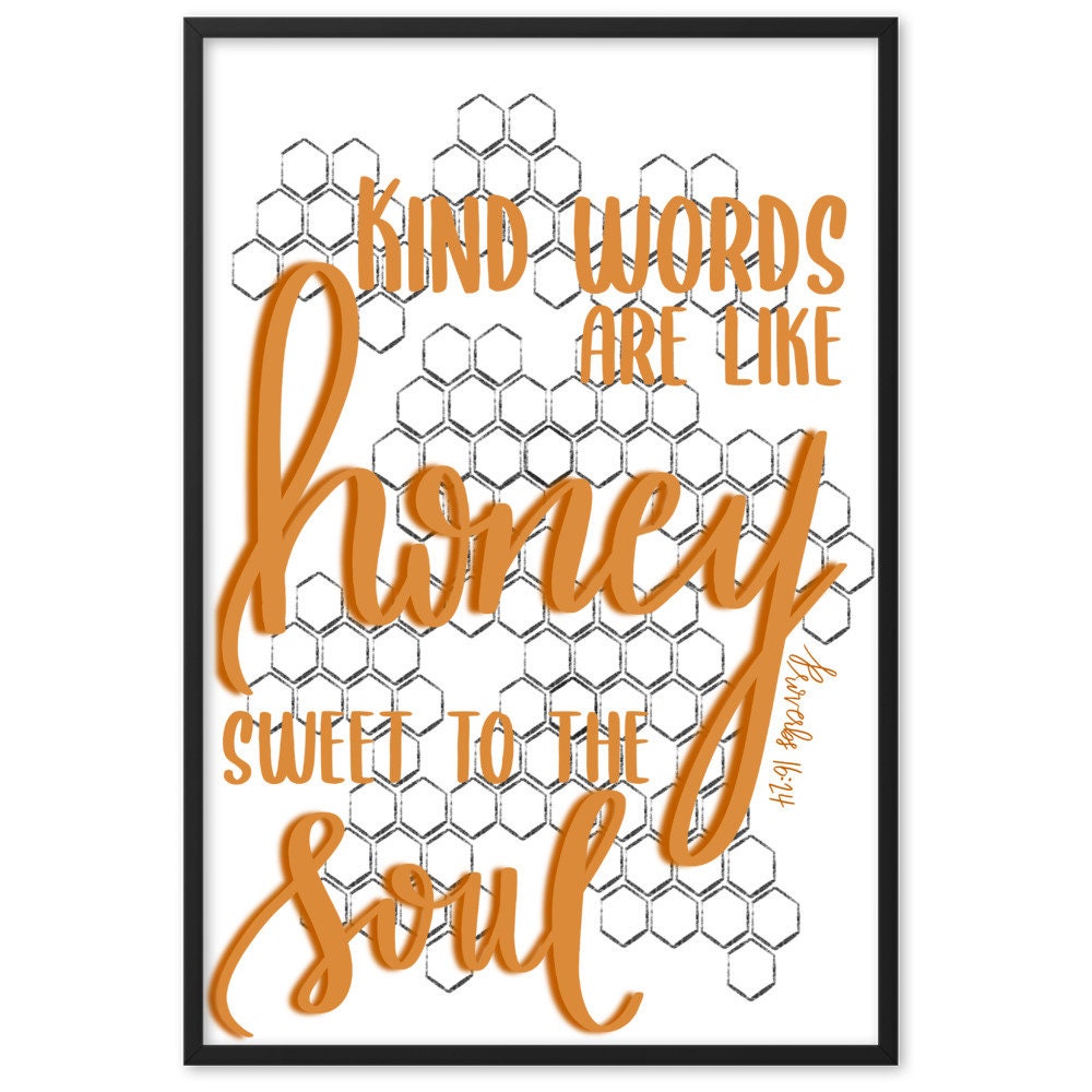 Kind Words Bible Verse Christian Framed Matte Paper Poster - Etsy