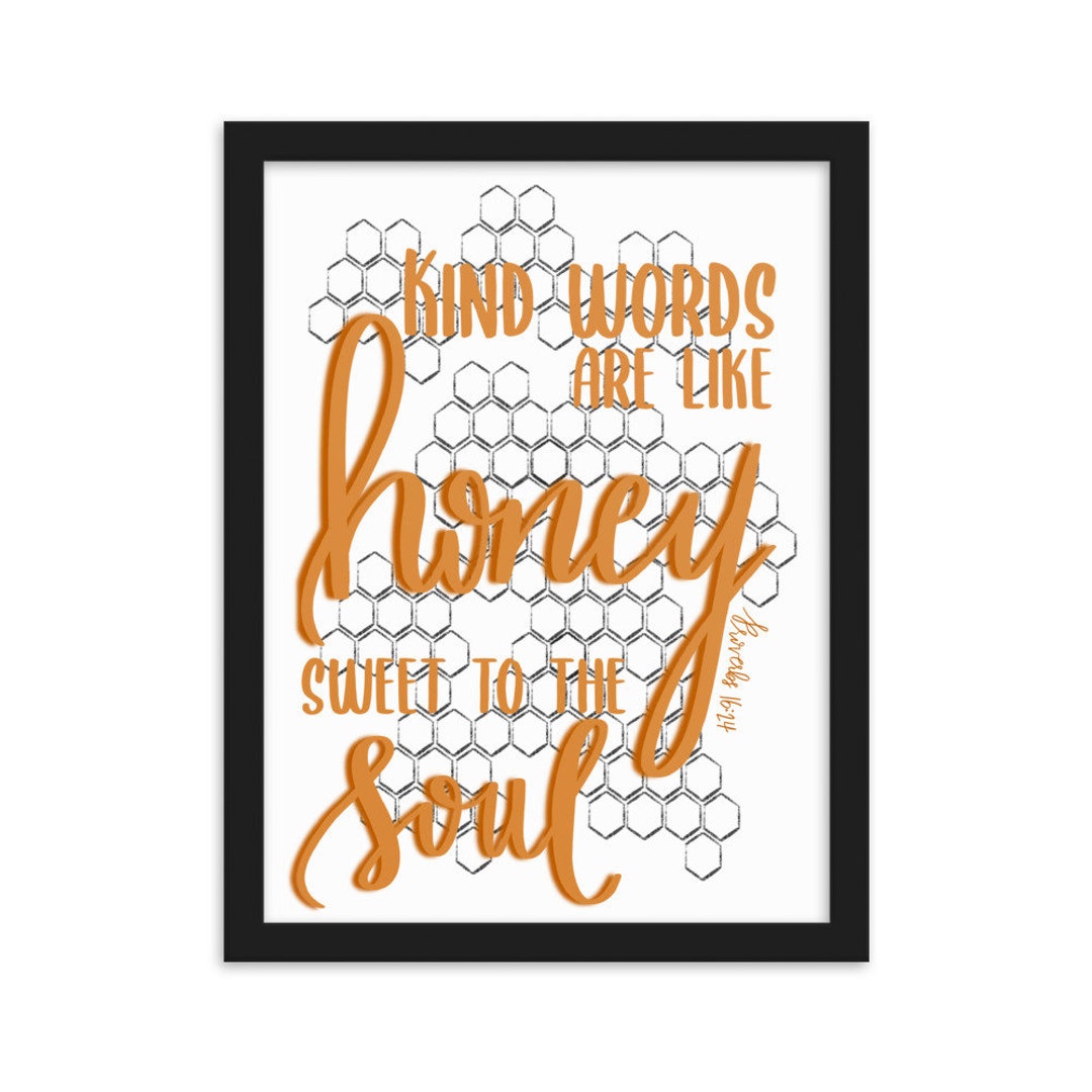 Kind Words Bible Verse Christian Framed Matte Paper Poster - Etsy