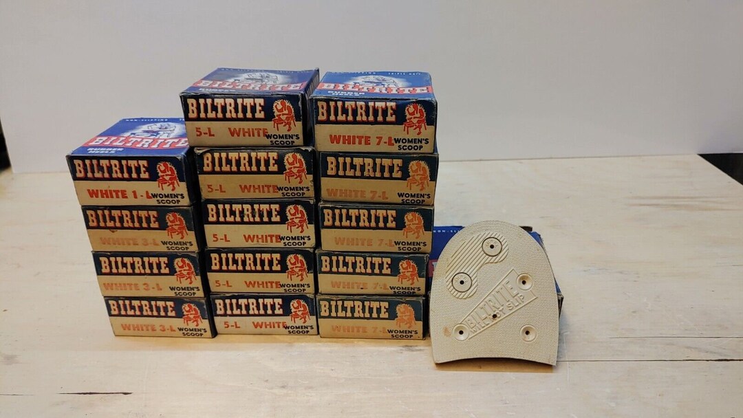 15 Vintage Pairs of Assorted White Biltrite Rubber Heels Shoe Repair ...