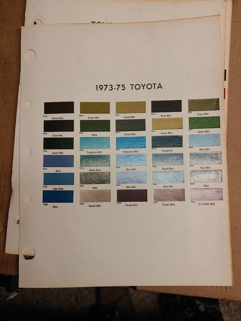 Ditzler PPG 1973 1974 1975 Japanese Import Color Chips Toyota - Etsy