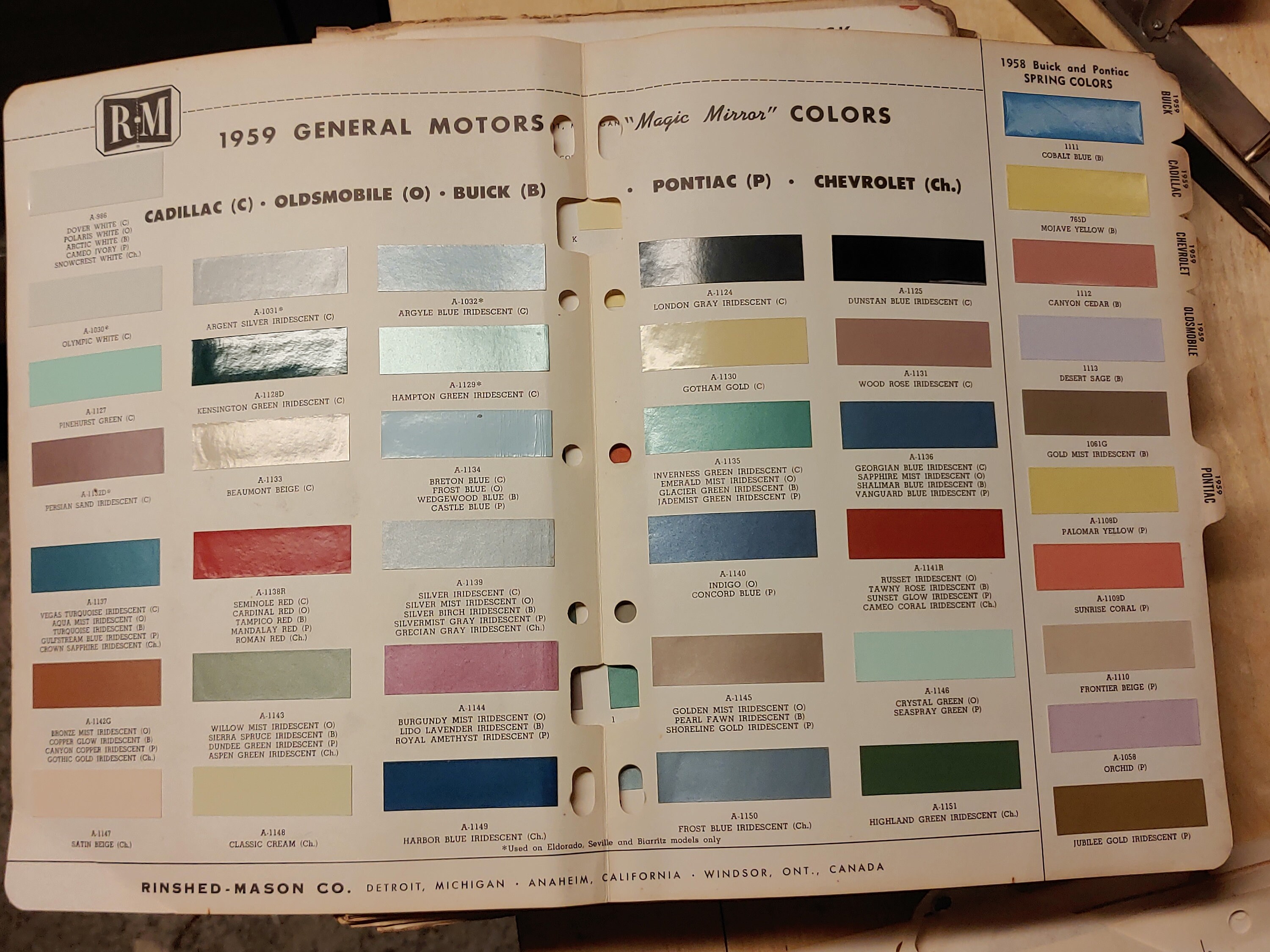 Rinshed-mason RM Automotive Colors 1959 Magic Mirror Cadillac Pontiac ...
