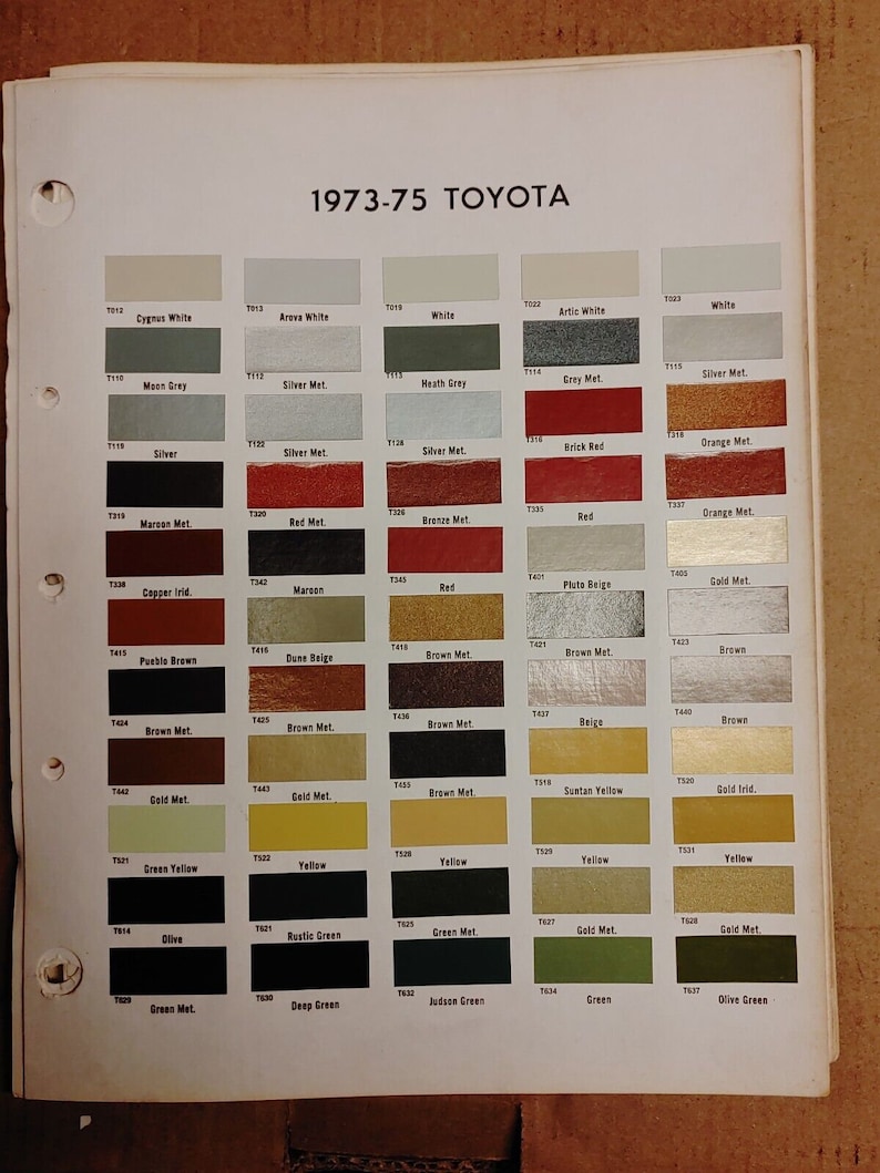 Ditzler PPG 1973 1974 1975 Japanese Import Color Chips Toyota - Etsy