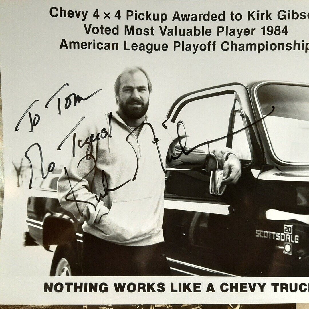 Hand Signed Original NOT Pre-print Kirk Gibson Detroit Tigers Autograph ...