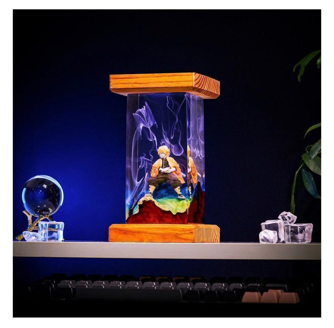 Zenitsu Demon Slayer Anime Resin Lamp, Demon Night Light, Kimetsu No ...