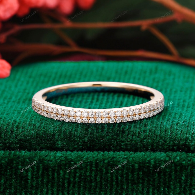 Two Row Diamond Ring - Etsy