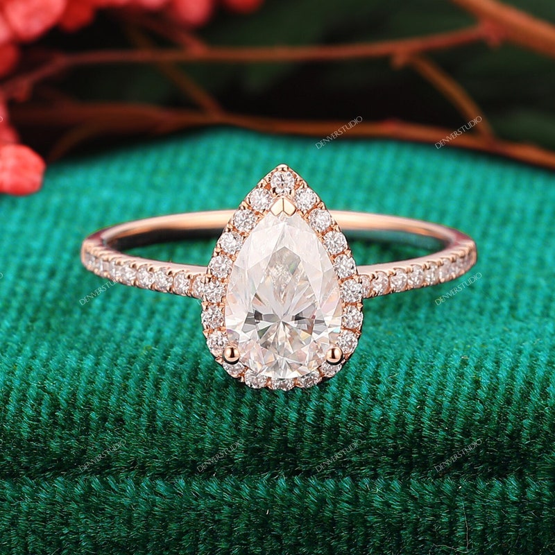 Rose Gold Teardrop Ring - Etsy