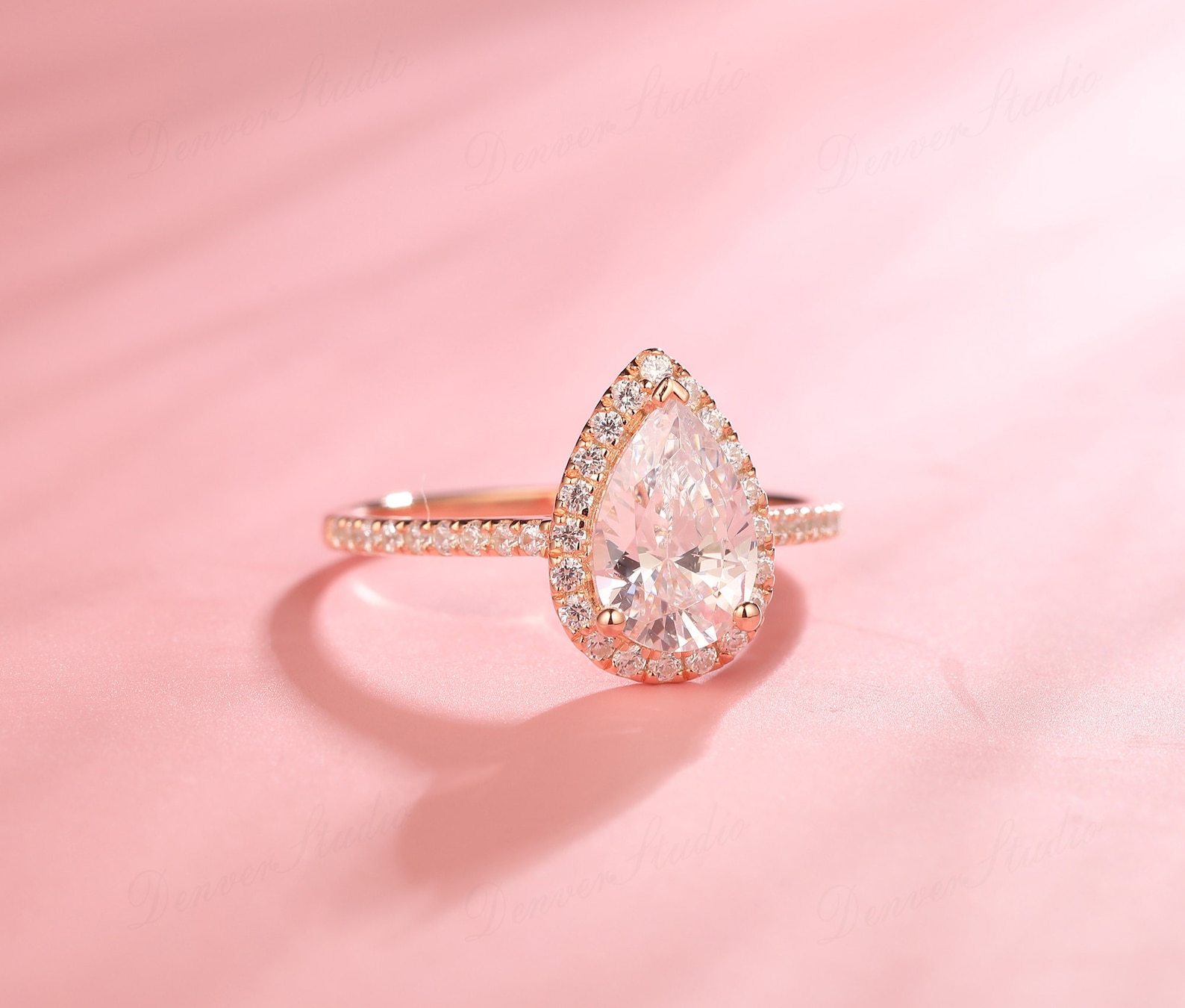 Anillo de boda de diamantes en forma de lágrima anillo de | Etsy