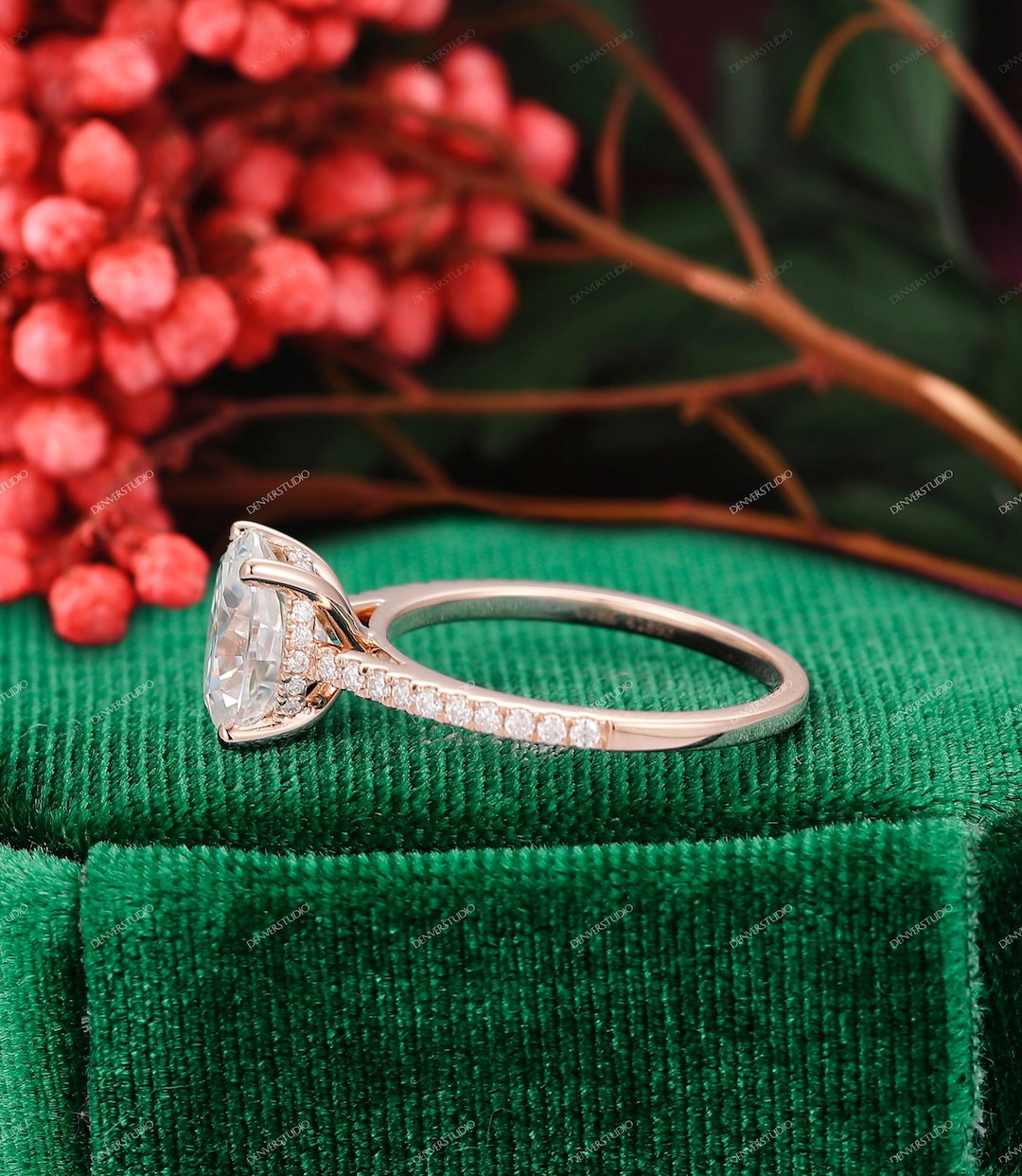 Classic 2.0CT 7x9mm Oval Cut Hidden Halo Anniversary Ring, Danity 4 ...