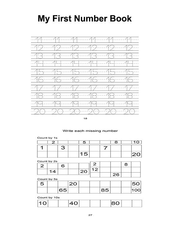 My First Number Book, Number Workbook, Kindergarten Workbook, Preschool ...