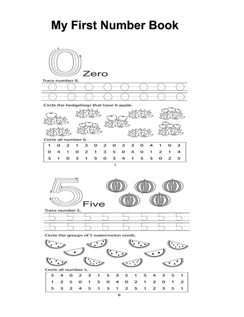 My First Number Book, Number Workbook, Kindergarten Workbook, Preschool ...