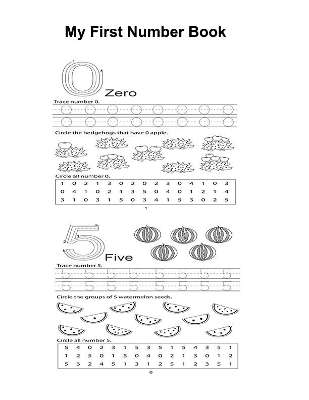 My First Number Book, Number Workbook, Kindergarten Workbook, Preschool ...