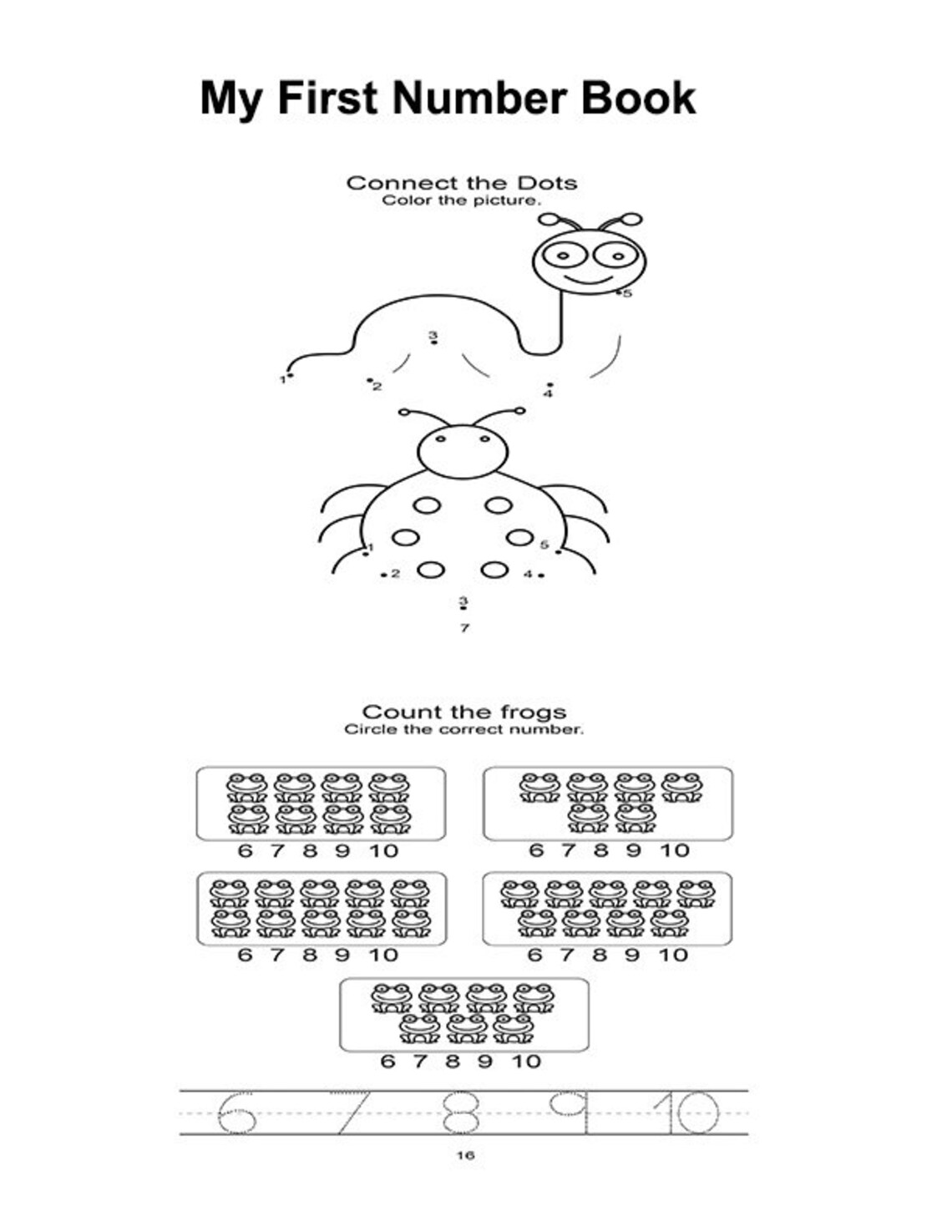 My First Number Book, Number Workbook, Kindergarten Workbook, Preschool ...