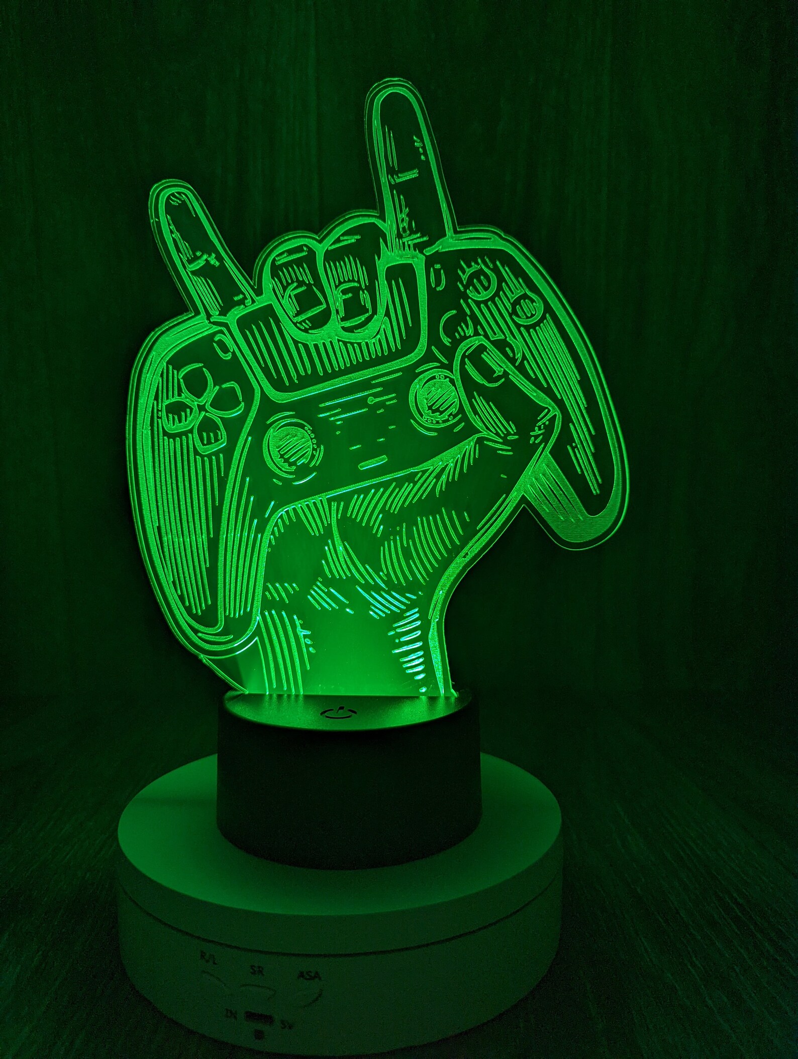 Gamer LED Acrylic Sign, Laser Engraved LED Game Controller Acrylic Sign ...