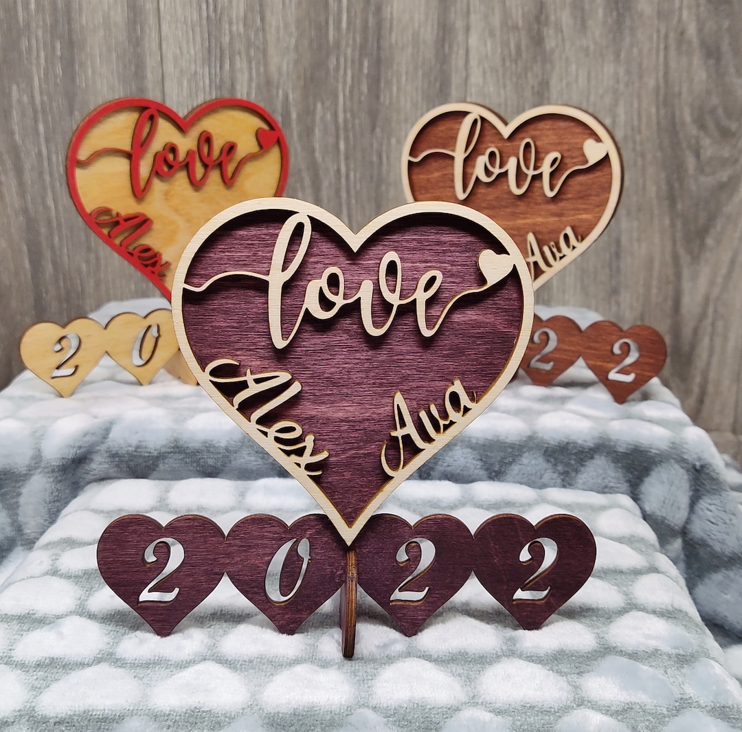 Personalized Valentine Engraved Wooden Heart Love Sign, Wooden Heart ...