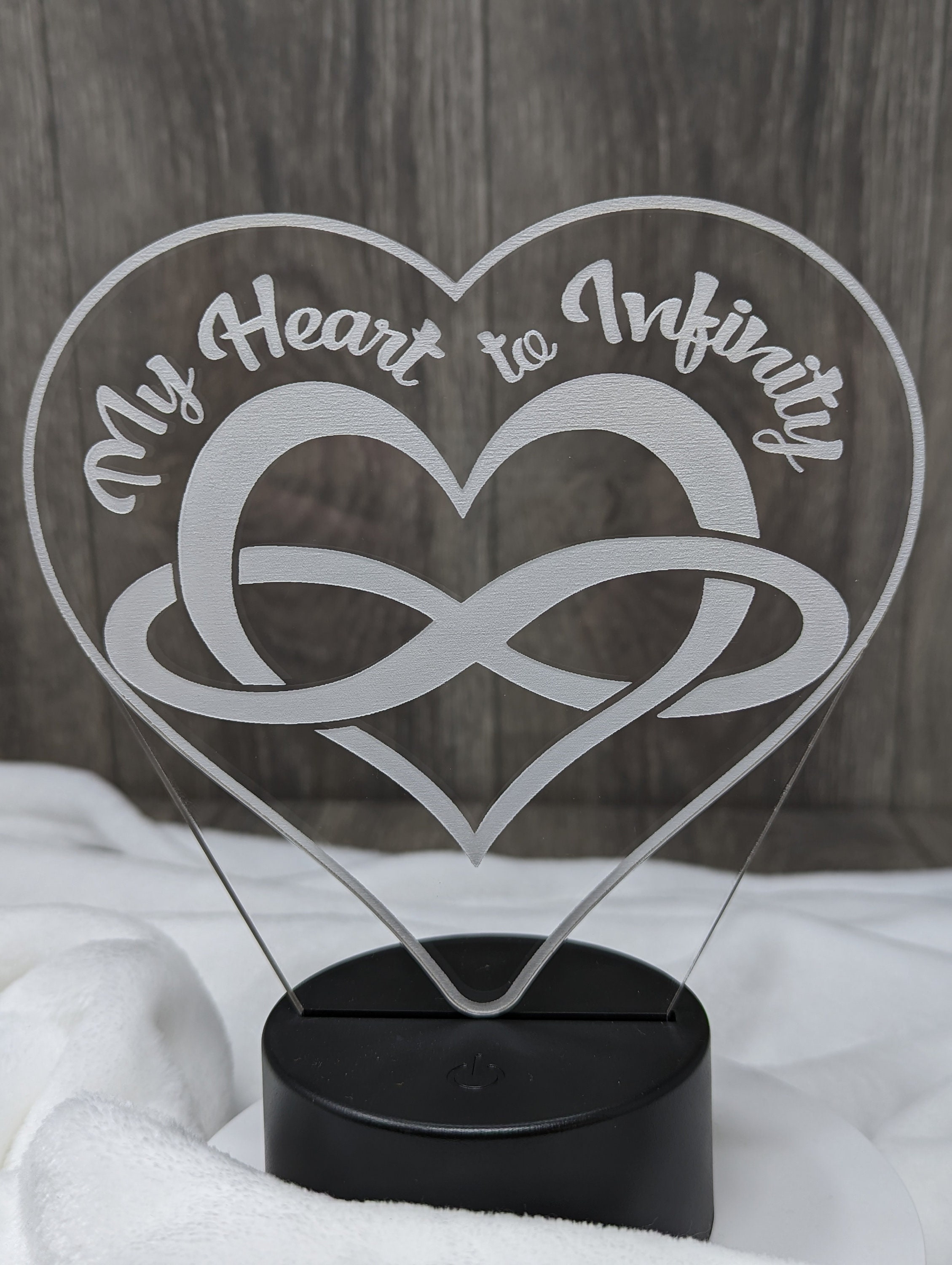 Heart Acrylic LED Night Light Lamp, Valentine Room Decor, Wedding ...