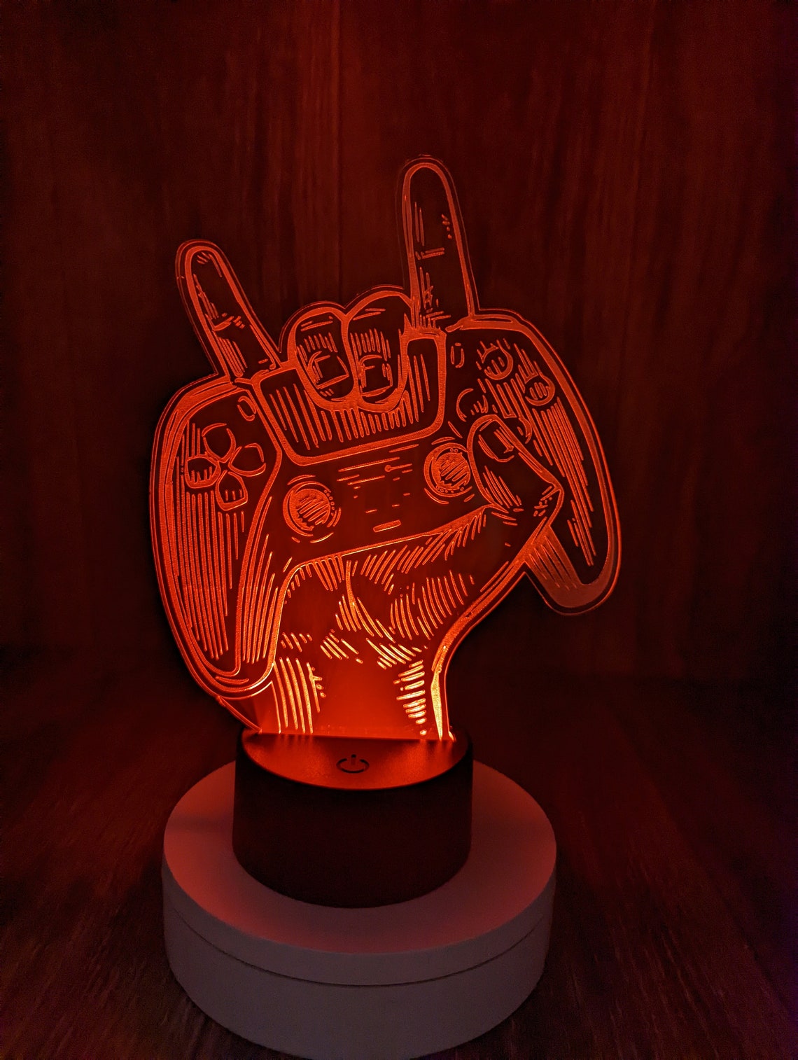 Gamer LED Acrylic Sign, Laser Engraved LED Game Controller Acrylic Sign ...