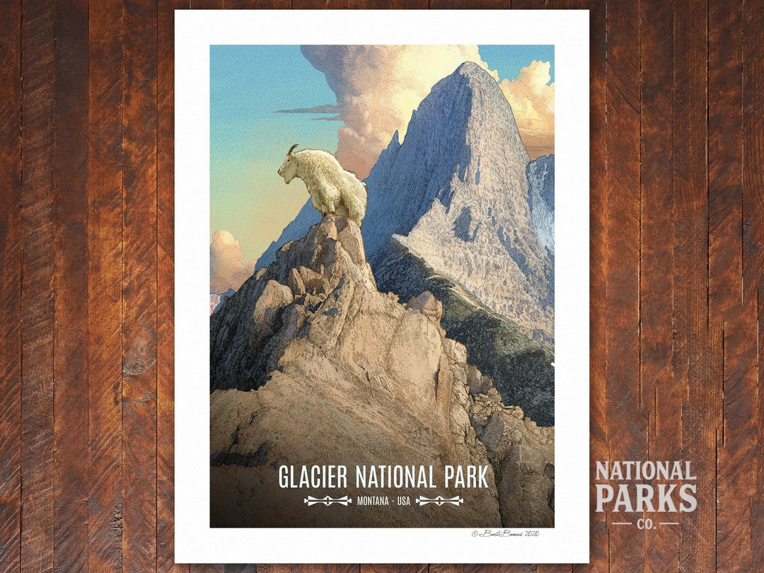 Glacier National Park Art by National Parks Co. | Glacier National Park ...