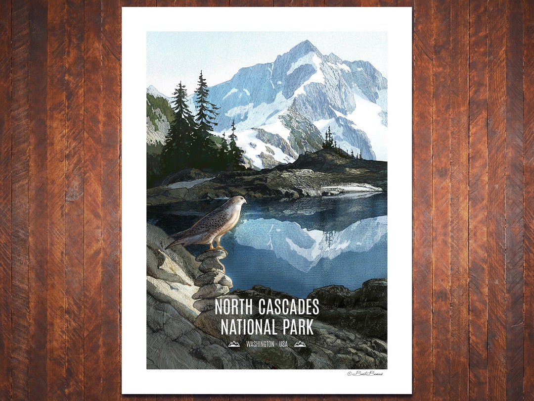 Above the Timberline Print | Vintage North Cascades Travel Poster ...