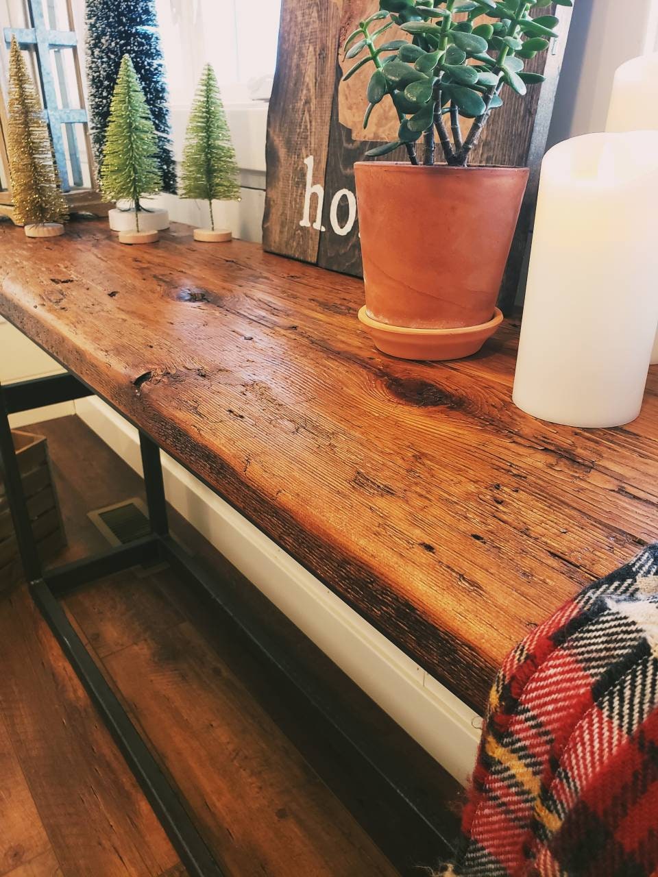 Reclaimed Barnwood Console Table - Etsy